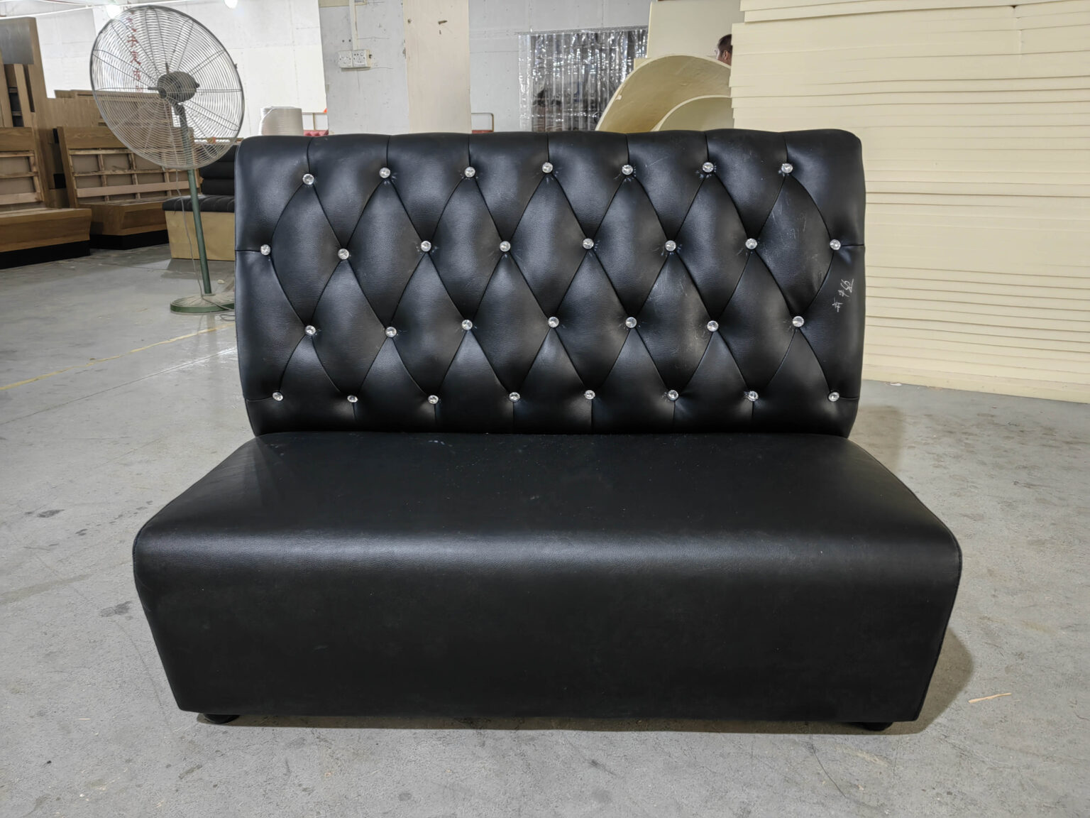 Green Velvet Restaurant Booth - Custom Made