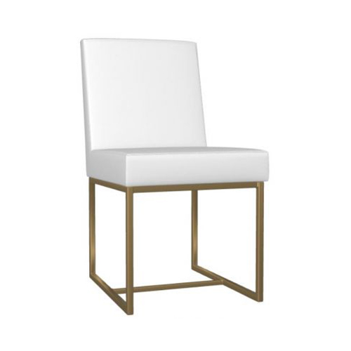 Gold n White Leather Dining Room Chair - Commercial Restaurant Chair
