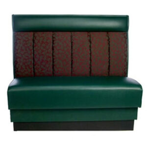 Green Restaurant Booth With Fabric Back - Custom Made