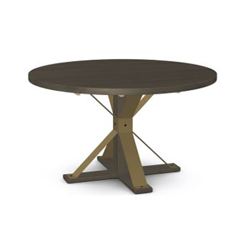 Grey Wood with Gold Accents 52" Round Dining Table