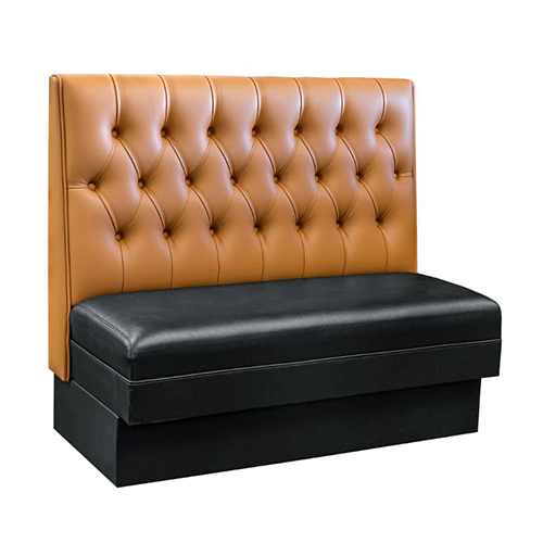 Tan and Black Restaurant Booth - Custom Made