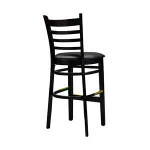 Wooden Restaurant Bar Stool with Black Seat, in different Colors