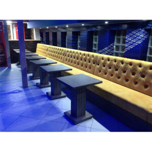 Yellow Tufted Long Restaurant Booth - Custom Made
