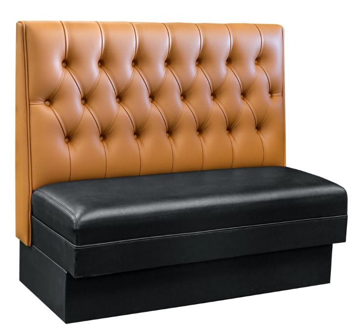 Tan and Black Restaurant Booth - Custom Made - For Restaurants