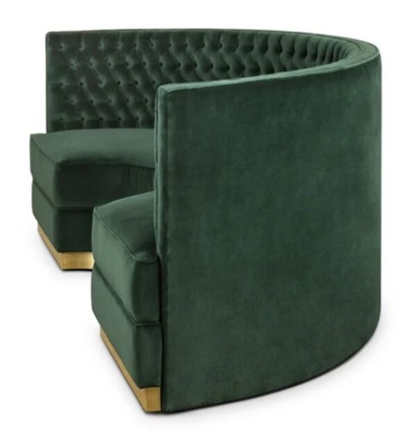 Green Velvet Restaurant Booth - Custom Made