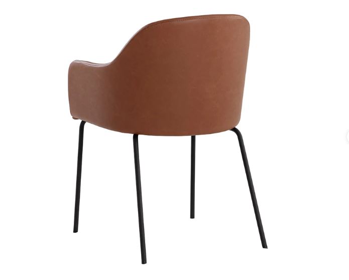 Restaurant Dining Arm Chair in Hazelnut with Black Legs