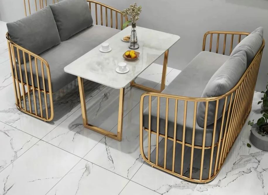 Restaurant Booth with Gold Frame in Many Colors - Custom Made