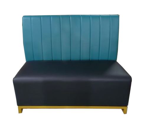 Teal and Black Color Restaurant Booth with Gold Frame