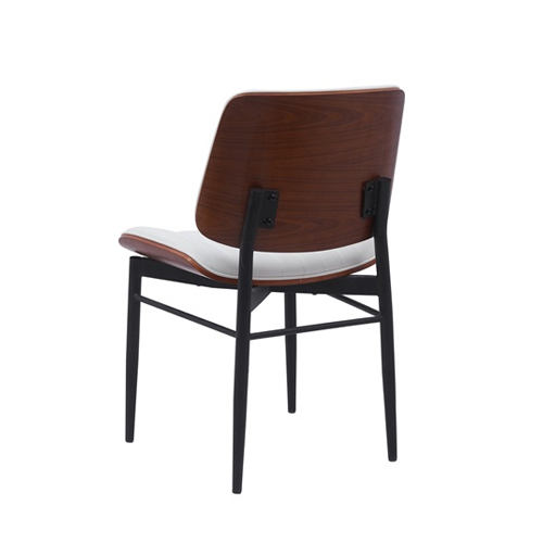 Indoor Mid-Century Modern Chair with Vinyl Channel Seat & Back