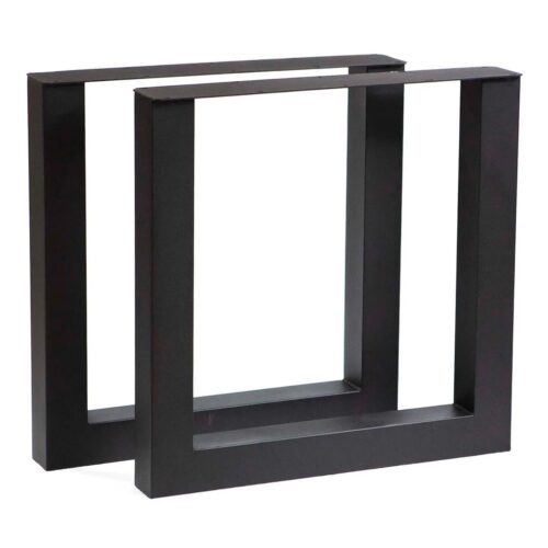 Black Powder Coated Steel U-Shaped Base For Restaurant Table